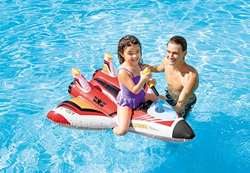 INTEX Water Gun Plane Inflatable Pool Float: Pool Toy for Kids – Includes Toy Water Gun – 88lb Weight Capacity – 46" x 46" – Color May Vary