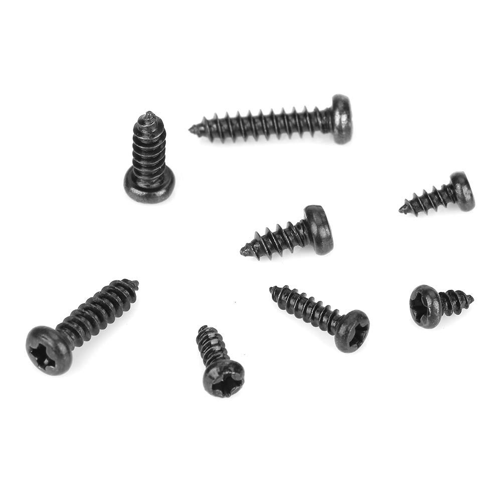Black Self Tapping Screws,400Pcs Stainless Steel/Micro/Tiny/Mini Self-Tapping Screws, M2/M2.6 Phillips Pan Head Screws Kit for Laptop Computer Repair,Cross Recessed Wood Screws.