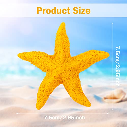 Cobee® Realistic Starfish Aquarium Ornament, 4 Pieces Resin Starfish Fish Tank Decoration Tropical Sea Animal Aquarium Decor Simulation Starfish Figurines Fish Tank Accessories