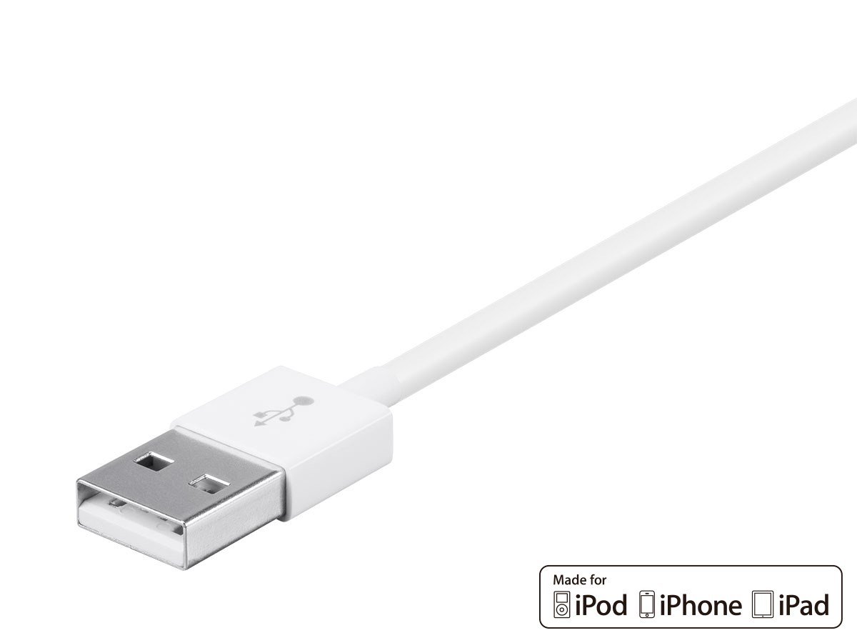 Monoprice Lightning to USB Type-A Charging Cable - Apple MFi Certified, 6 Inches, White - Essential Series