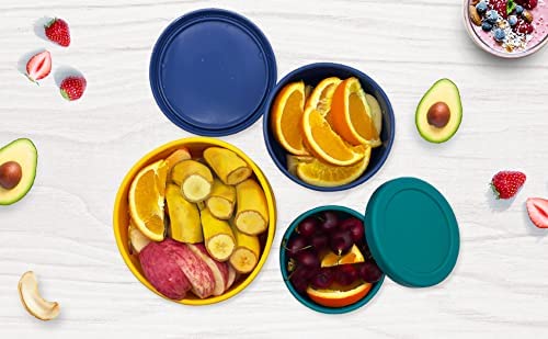 BEFOY Large Silicone Food Storage Container Set Airtight Stackable with Lids Lunch Bento Snack Box School Office Camping Hiking BPA Free