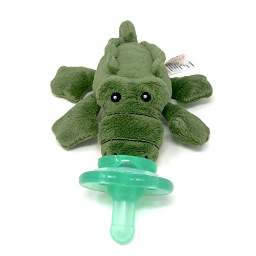 Nookums Paci-Plushies Buddies - Alligator Pacifier Holder - Adapts to Name Brand Pacifiers, Suitable for All Ages, Plush Toy Includes Detachable Pacifier