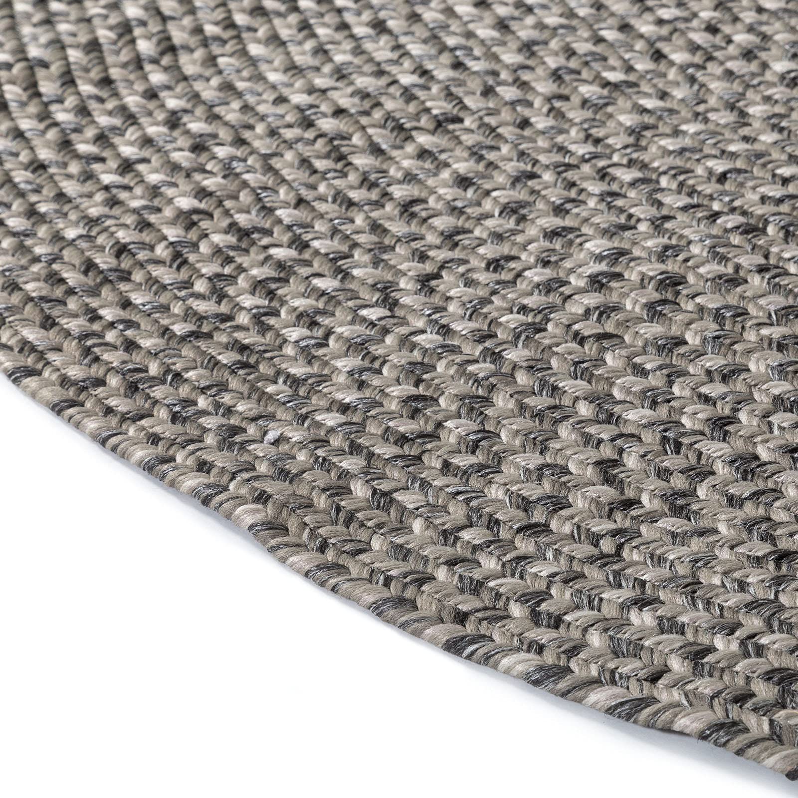 DECOMALL Azure Braided Round Indoor Outdoor Area Rugs, 6β Round Grey