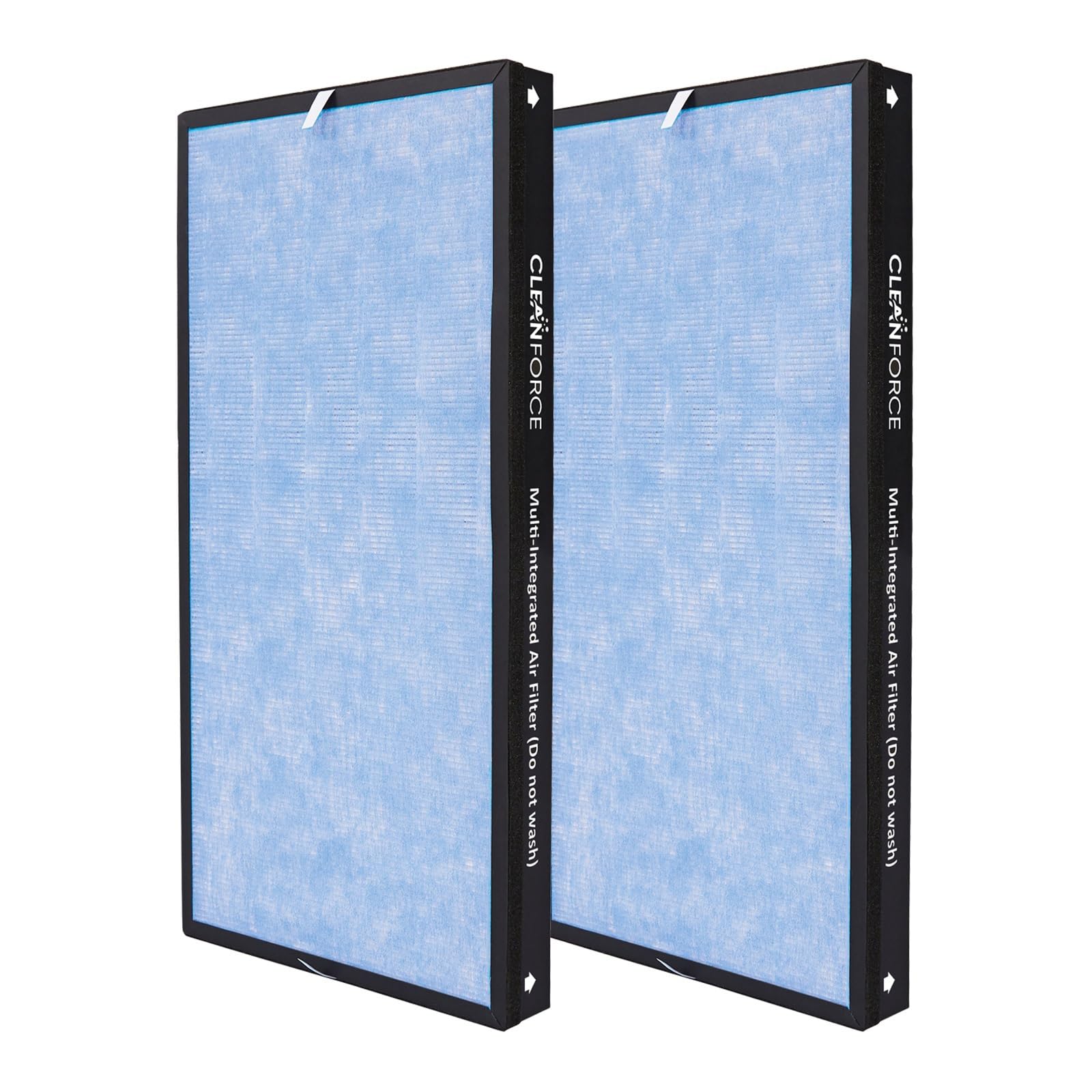 Genuine CleanForce Multi-Integrated H13 HEPA Replacement Air Filter for MEGA1000 Air Purifier, 2 PCS in Pack, filters Dust, Somke, Lint, Pet Hair Dander, Odors, etc.