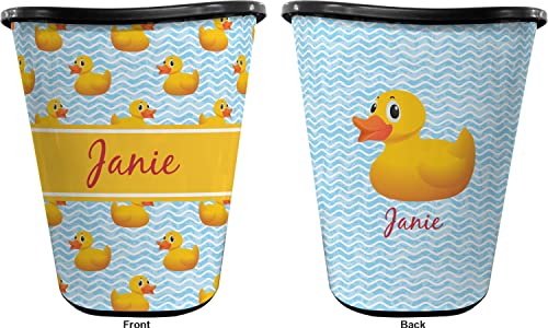 RNK Shops Rubber Duckie Waste Basket - Double Sided (Black) (Personalized)