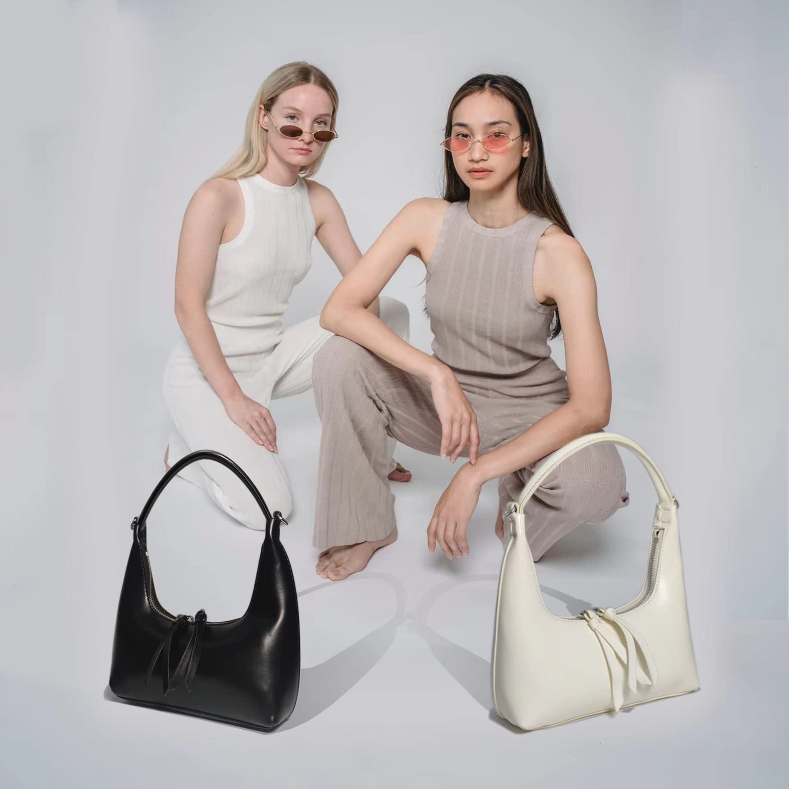 BERKI STAR White Purse, Small Shoulder Bags, Mini and Cute Clutch Purses for Women, Trendy & Retro Crossbody Handbag with Chain Strap.