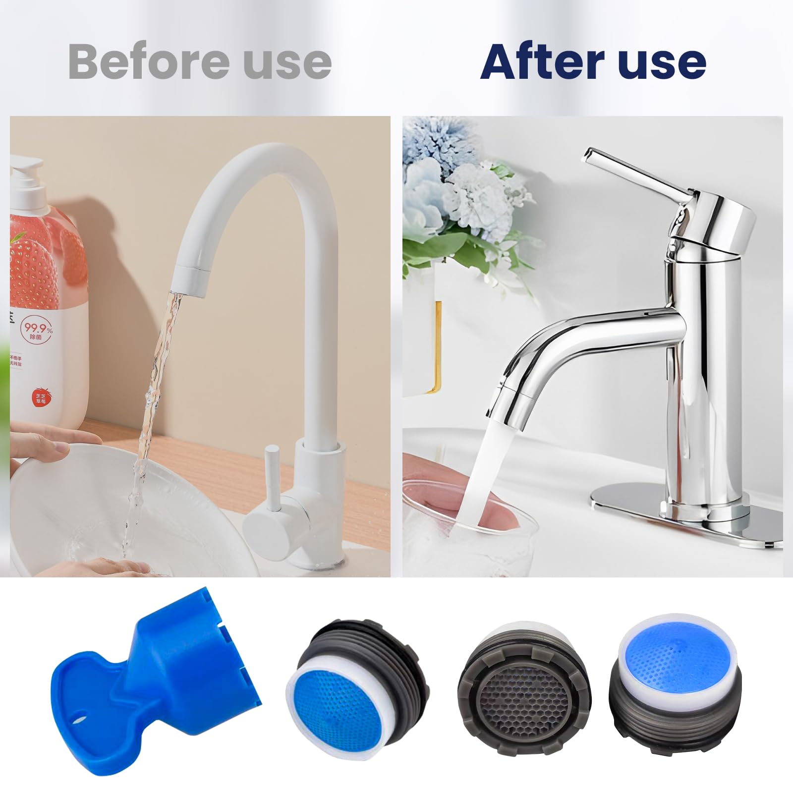 Bathroom Faucet Aerator for Moen 137401 Eco-Performance Aerator, 1.5 gpm Faucet Aerator, Faucet Flow Restrictor Service Kit with Aerator Key(18.5MM)
