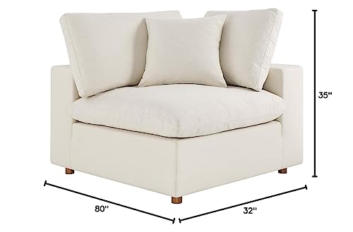 Modway Commix Modular Sofa, Loveseat sectional, Light Beige Fabric