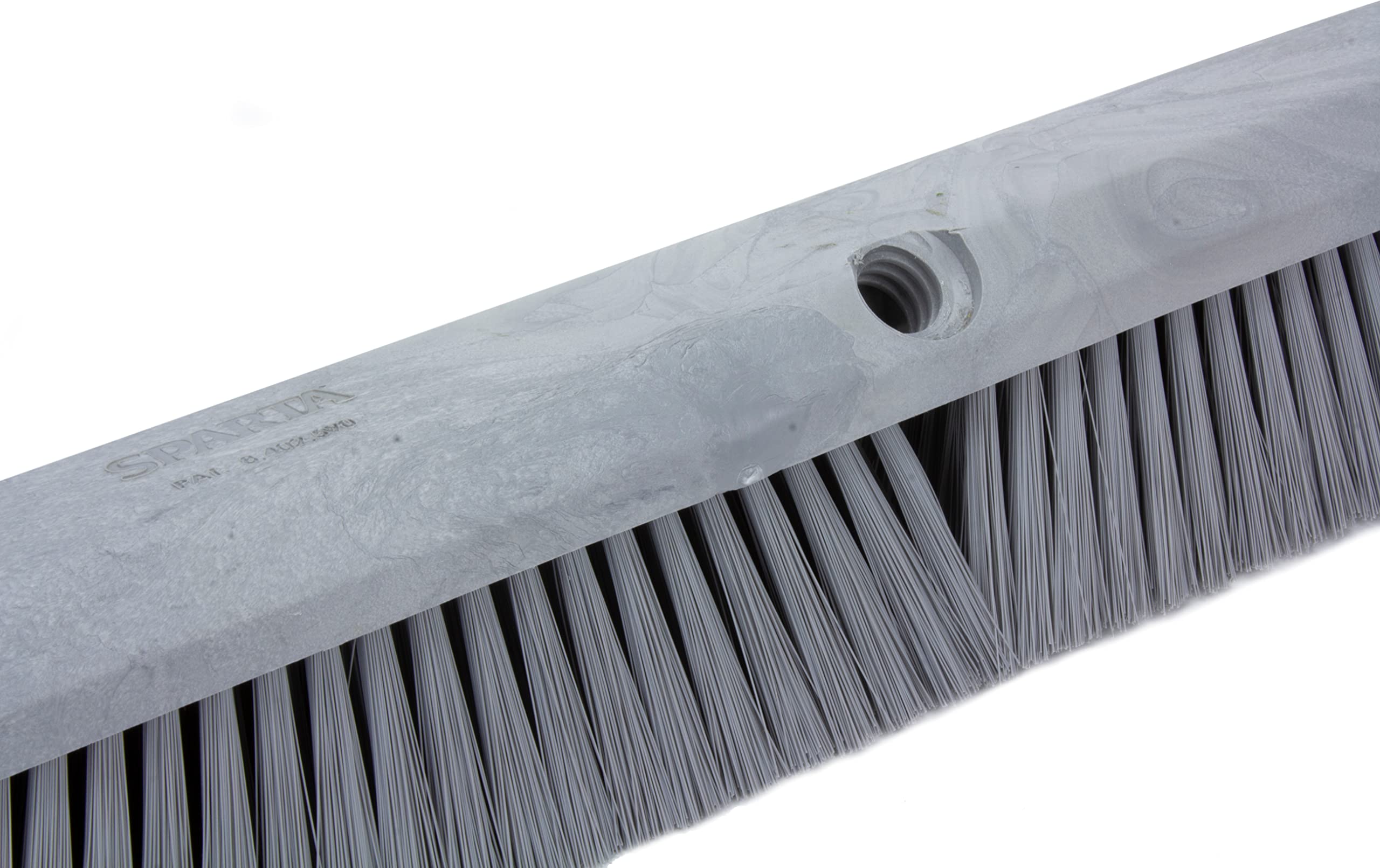 SPARTA 41890EC23 Omni Sweep Plastic Push Broom Head, Heavy Duty, Industrial Broom With Color Code System For Outdoor, Indoor, Garage, Concrete, Patio, Kitchen, Bathroom, 18 Inches, Gray