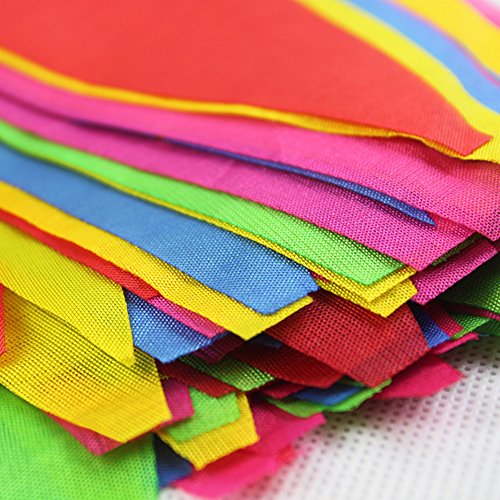 Novelty Place 100 Feet Pennant Banner - 75 Multicolor Bunting Flags - Birthday Party Grand Opening Christmas Decorations