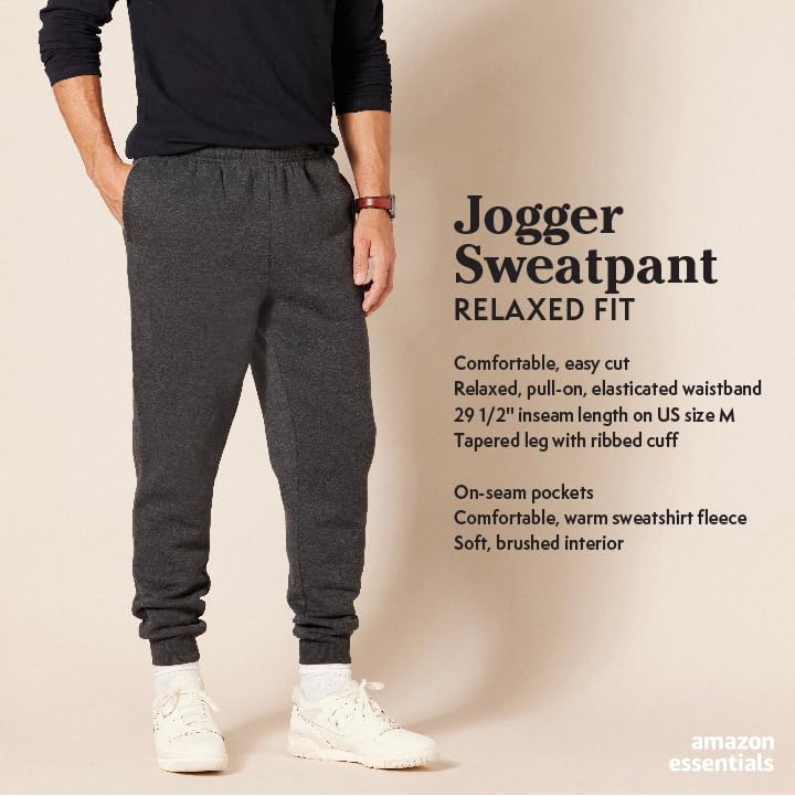 Amazon Essentials Men's Fleece Jogger Pant, Nutmeg, Medium