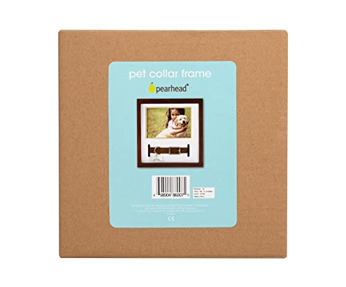 Pearhead Pet Collar Keepsake Frame, Pet Memorial Picture Frame, Pet Owner Home Decor, Cat Or Dog Keepsake, 3" x 4.5" Photo Insert, Wall Mount And Tabletop Frame, Espresso