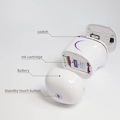 PEKOKO Handheld Portable Printer,Wireless Bluetooth Color Printer with Ink Cartridges Mini Art Printer for Gift Cards,Stamps,T-Shirt,Logo, Barcode