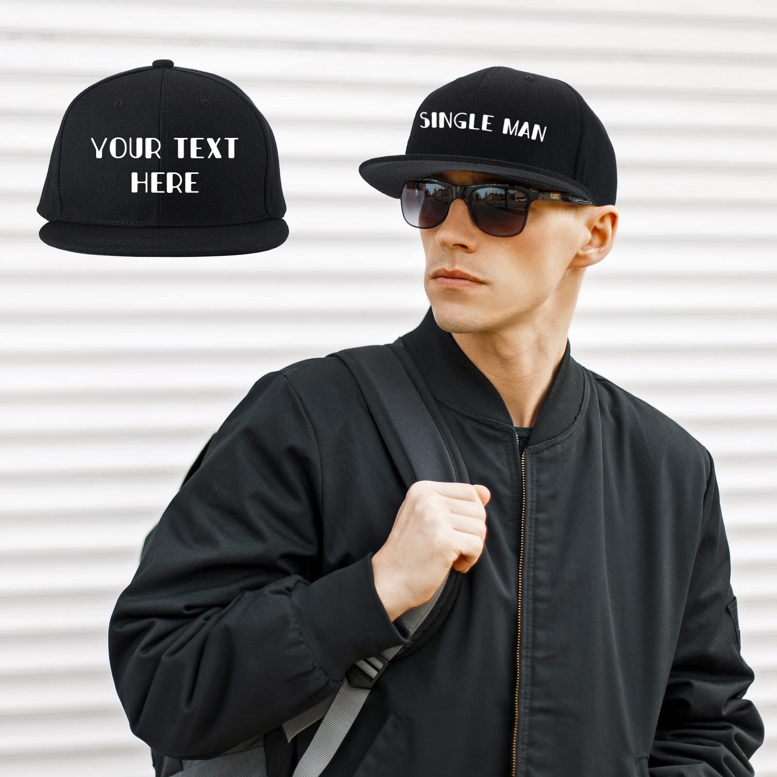 Blank Baseball Cap Bulk Classic Snapback Hat Adjustable Back Strap Sublimation Hats Plain Unisex Trucker Hat Hip Hop Hat (24 Pack)