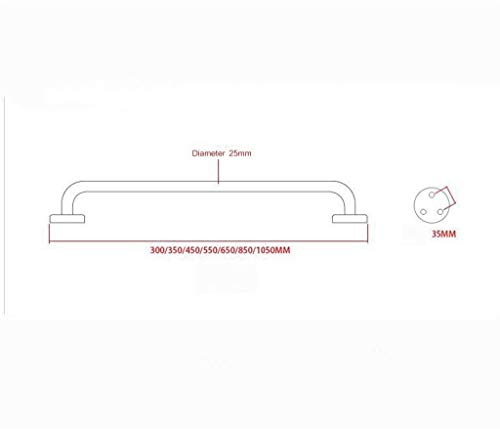 XHALERY Shower Aids,Safety Grab Rails,Bathroom Support Handle,Pure 304 Stainless Steel Bathtub Armrest,Bathtub,Toilet, Bathroom,Kitchen,Stairway Handrail (Color : Silver, Size : 55CM)