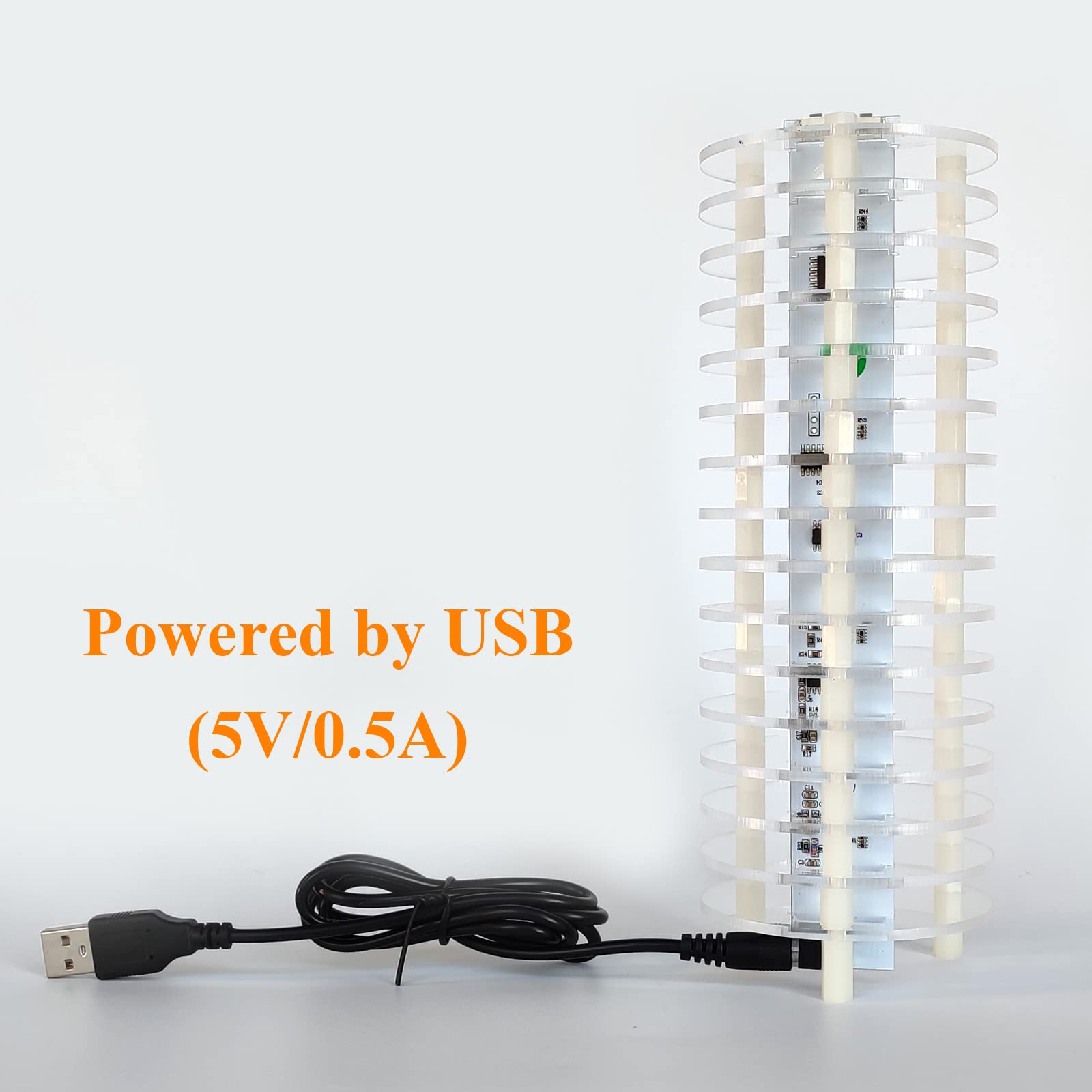 iCubeSmart 16 LED Audio Spectrum DIY Electronic Kits, Built-in Microphone to Collect Music (PP16-Round)