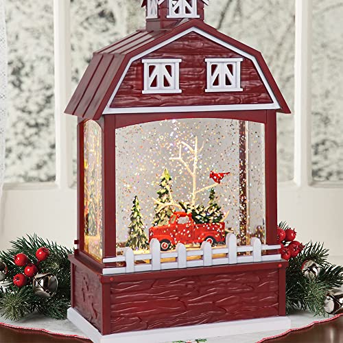 Eldnacele Musical Snow Globe Lantern with Timer, Lighted USB/Battery Operated Swirling Singing Water Glittering Lantern, Snow Globes Lantern for Adults and Kids Christmas Decoration- Car