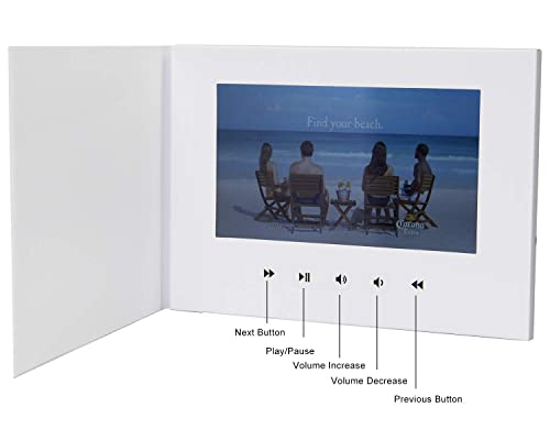 LuguLake 7" Video Greeting Card,Video Brochure for Father's Day Mother's Day, Christmas, Anniversary, Marketing Include 4G Memory and Rechargeable Battery LCD Screen Digital Brochures