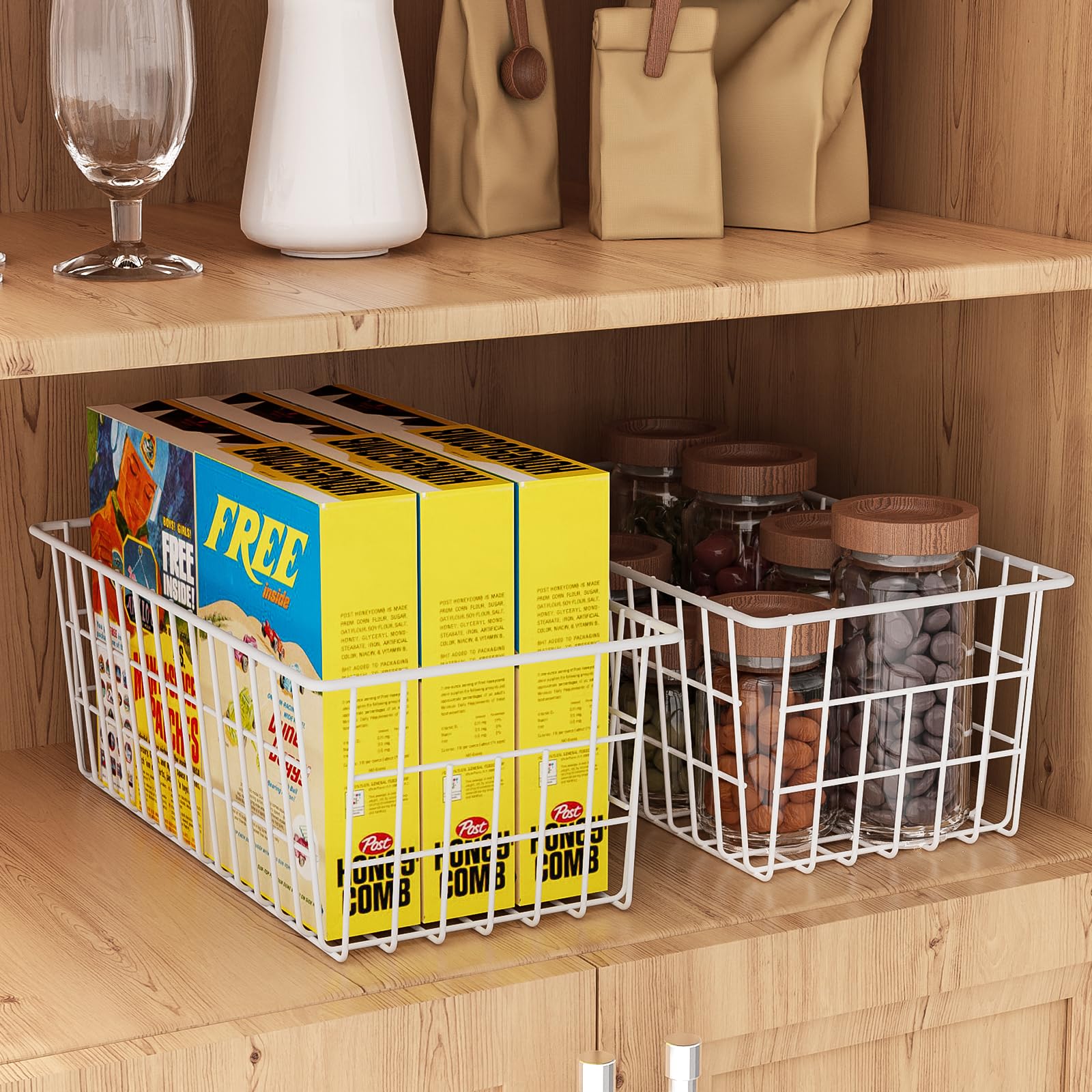 Orgneas Freezer Organizer Bins, Freezer Baskets for Chest Freezer and Upright Freezer Refrigerator Dividers Frozen Meats Storage Containers Organizer for Fruits and Vegetables, 5 Packs