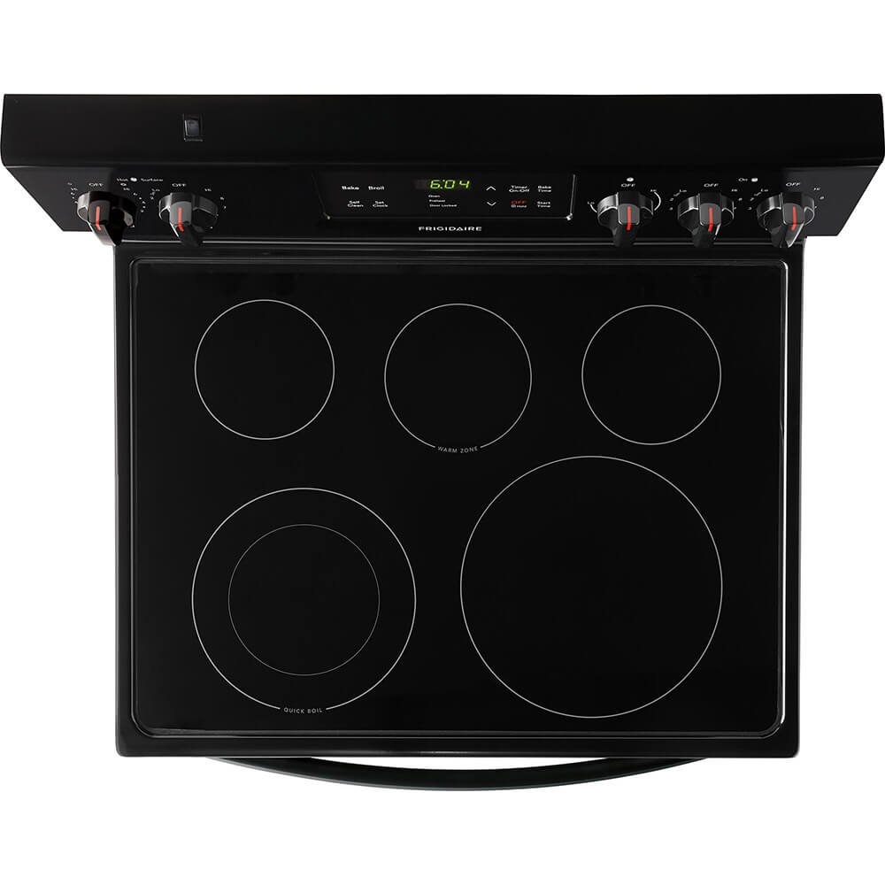 Frigidaire FFEF3054TB 30 Inch Electric Freestanding Range with 5 Elements, Smoothtop Cooktop, 5.3 cu. ft. Primary Oven Capacity, in Black