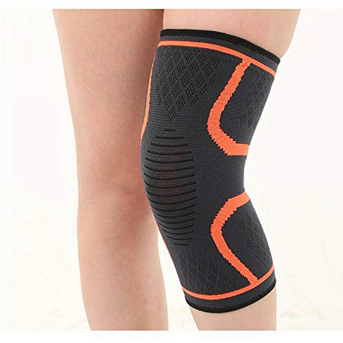 BE-TOOL Knee Support Sleeves Compression Knee Recovery Sleeves 1 Pair, Protector and Support for Joint Pain, Arthritis, Ligament Injury, Running, Sports (Orange, L)
