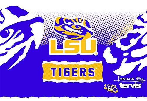Tervis Made in USA Double Walled Louisiana State University LSU Tigers Insulated Tumbler Cup Keeps Drinks Cold & Hot, 16oz, Arctic