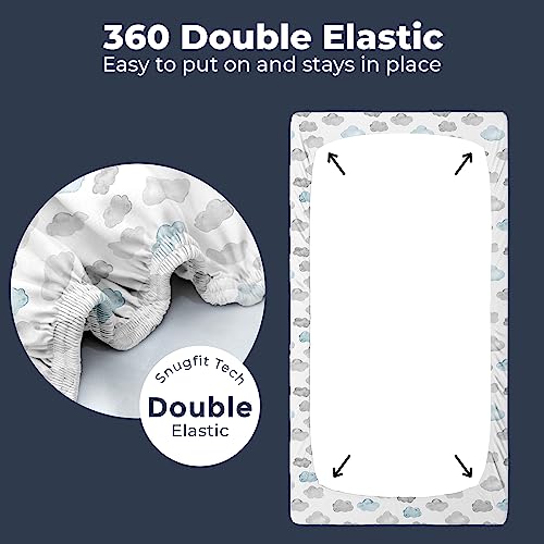 Sweave Organic Crib Sheets (2-Pack) - Breathable Double-Elastic Fitted Crib Sheet, Extra Protection for Your Baby, 100% GOTS Certified Organic Cotton, Secure & Snug Fit, Crib Sheets Neutral (28"x52")