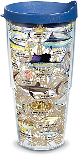 Tervis Made in USA Double Walled Guy Harvey Insulated Tumbler Cup Keeps Drinks Cold & Hot, 24oz, Charts