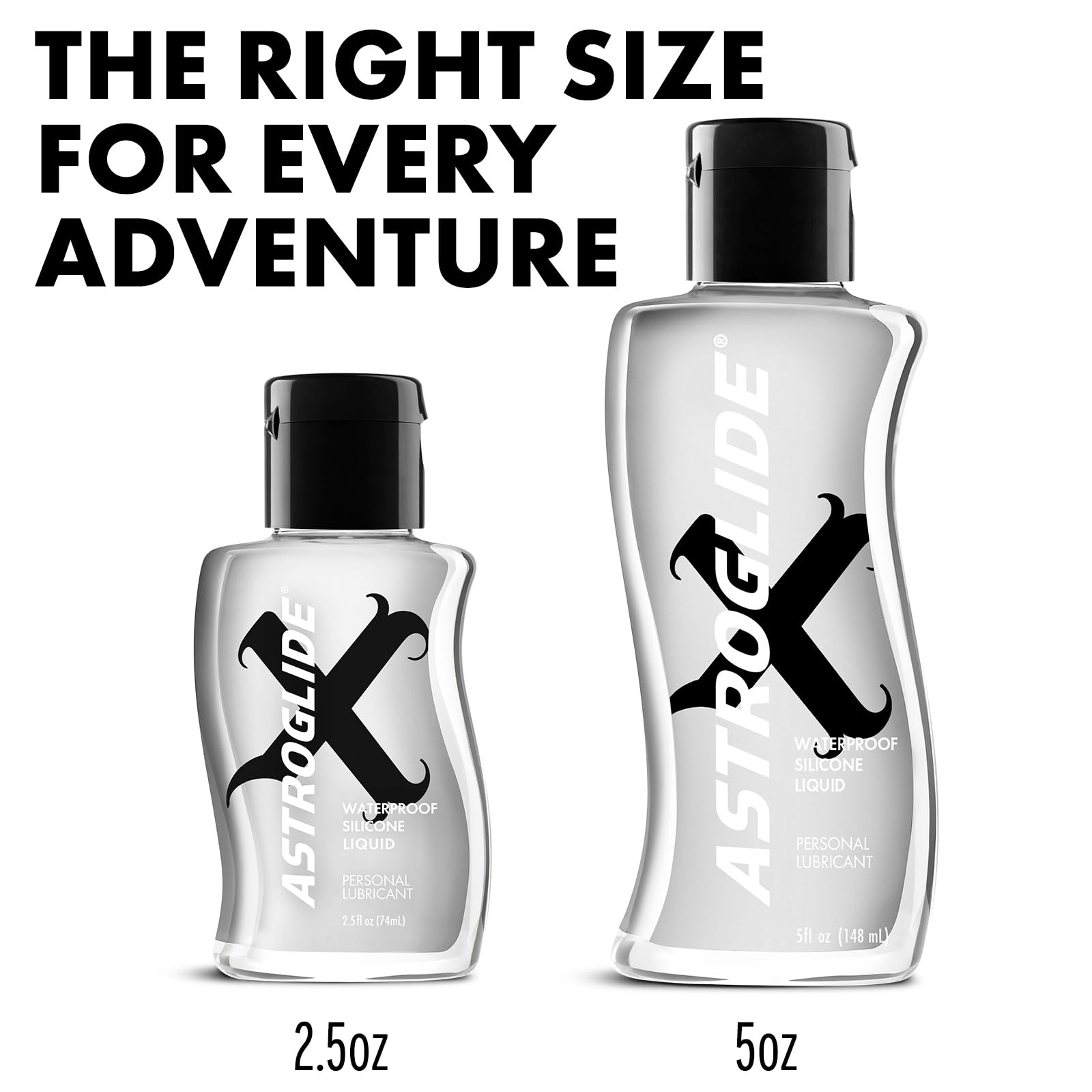 Astroglide Silicone Lube (2.5oz), X Premium Personal Lubricant, Uber Long-Lasting Silky Sex Lube, Waterproof for Wet Water Play, Travel-Friendly Size