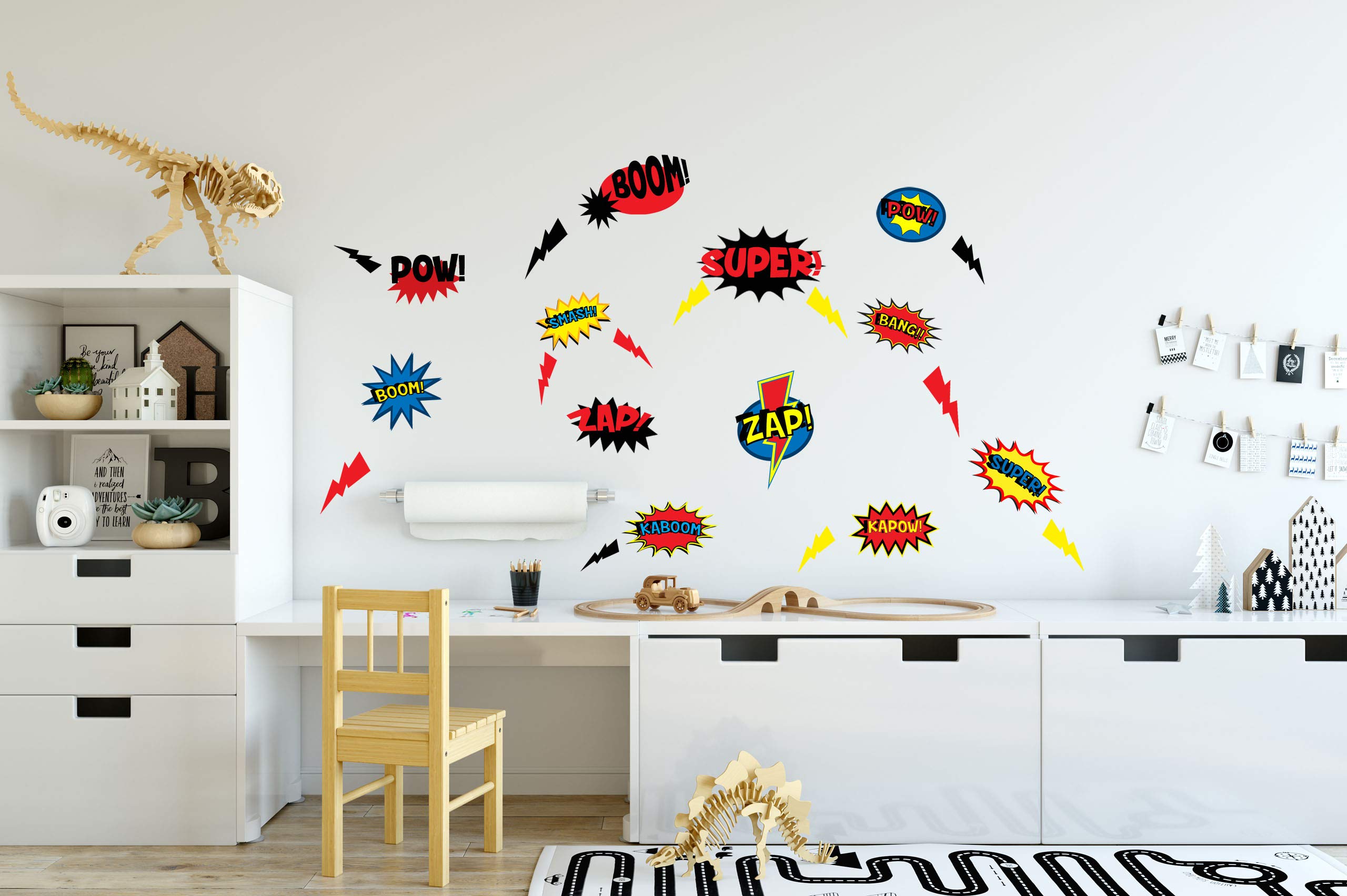 Superhero Boys Room Wall Decals Decor Stickers Teenager Decorations for Bedroom (Superhero)