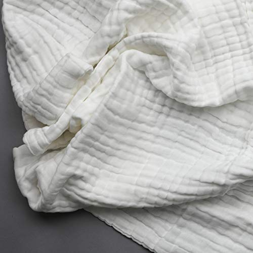 Bamboocart Baby Muslin Swaddle Blanket | Receiving Blanket| Baby Bath Towel | Infant Blanket | Size 41X41 inches| Muslin Cotton Gauze 6 Layer - White