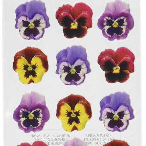 Paper House Productions STP-0058E Pansies Stickers, Puffy (3-Pack)