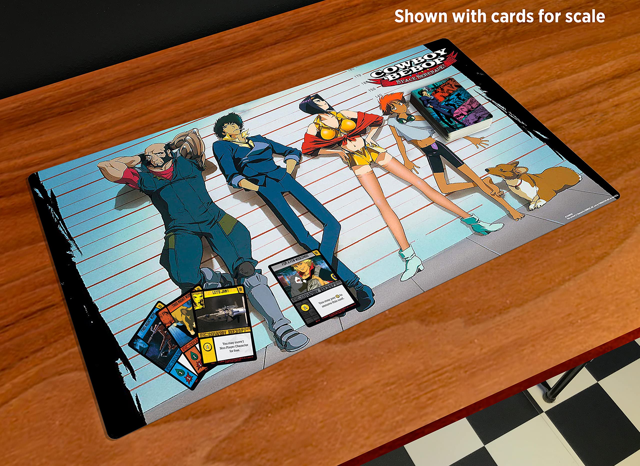 Japanime Games Cowboy Bebop: The S Suspects Playmat Gaming Playmat | Large Size (24” x 14”) | Premium Neoprene Surface, Non-Slip Base | Your Favorite Heroes
