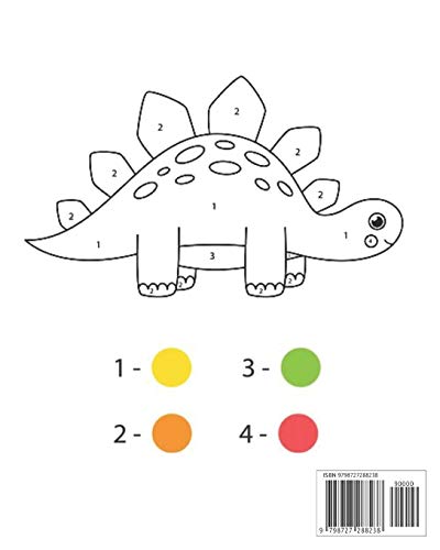 Paint By Numbers Dinosaurs for Kids - Paint By Number Coloring Book for Kids Ages 4-8