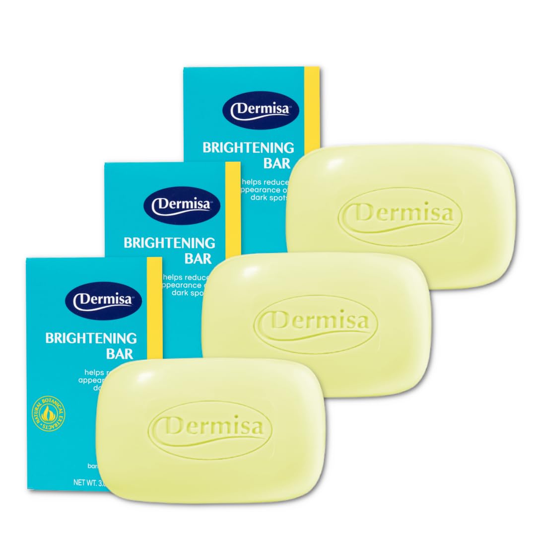 Dermisa Brightening Bar with Kojic Acid, Licorice Root, Bearberry Extract | NO PARABENS, NO SULFATES | 3 OZ | Pack of 3