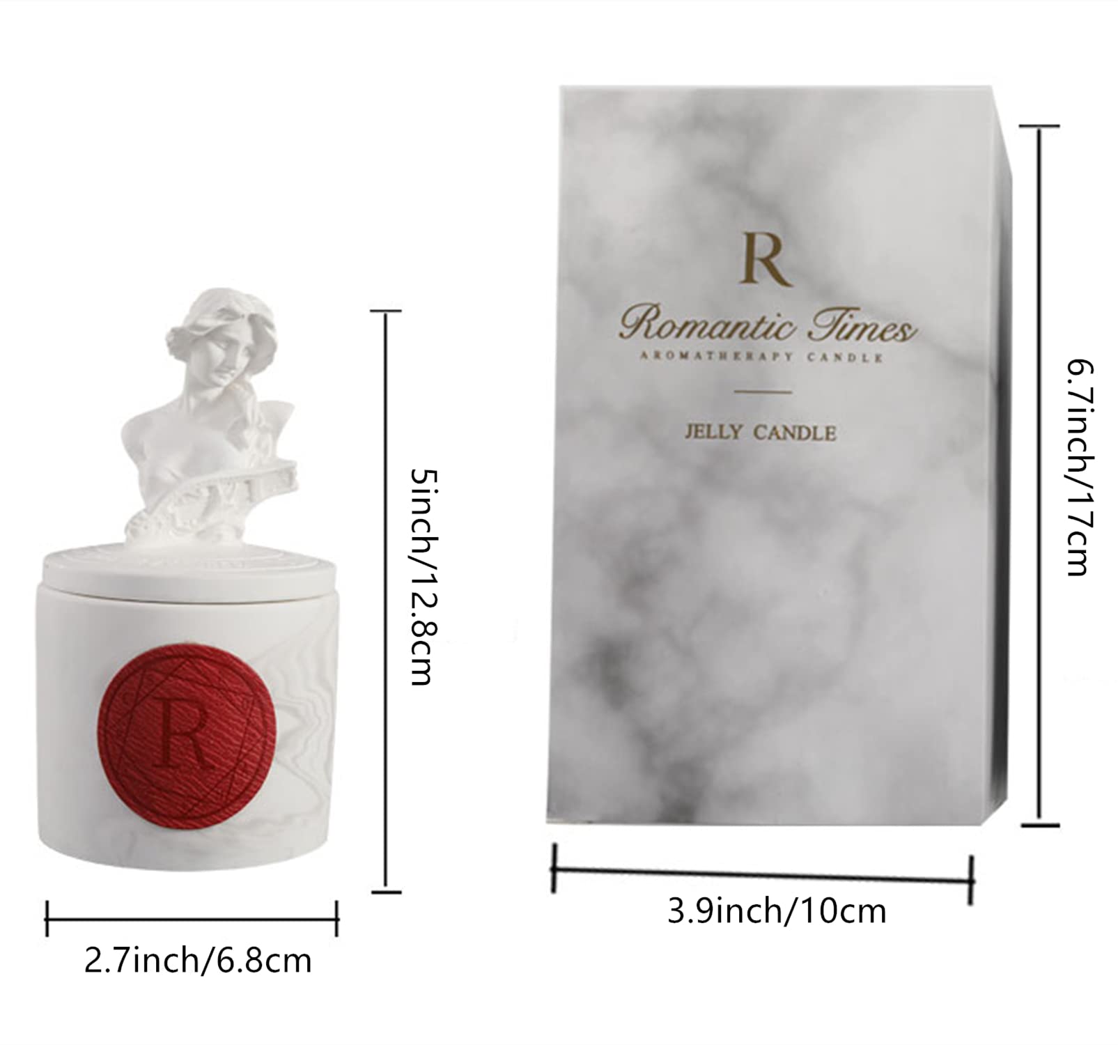 KELANO Monet Garden Scented Candles for Home, 100% Natural Coconut Wax Aromatherapy Candle, Exquisite Sculptures of Greek Mythology Characters with Marbled Jar