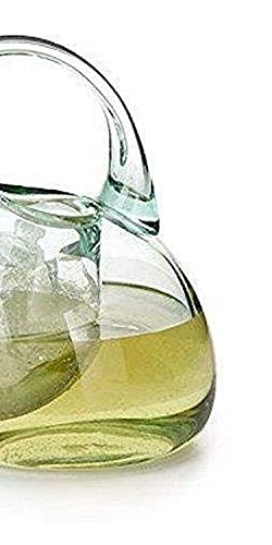 Kalalou Tilted White Wine Decanter with Ice Pocket, One Size, Green