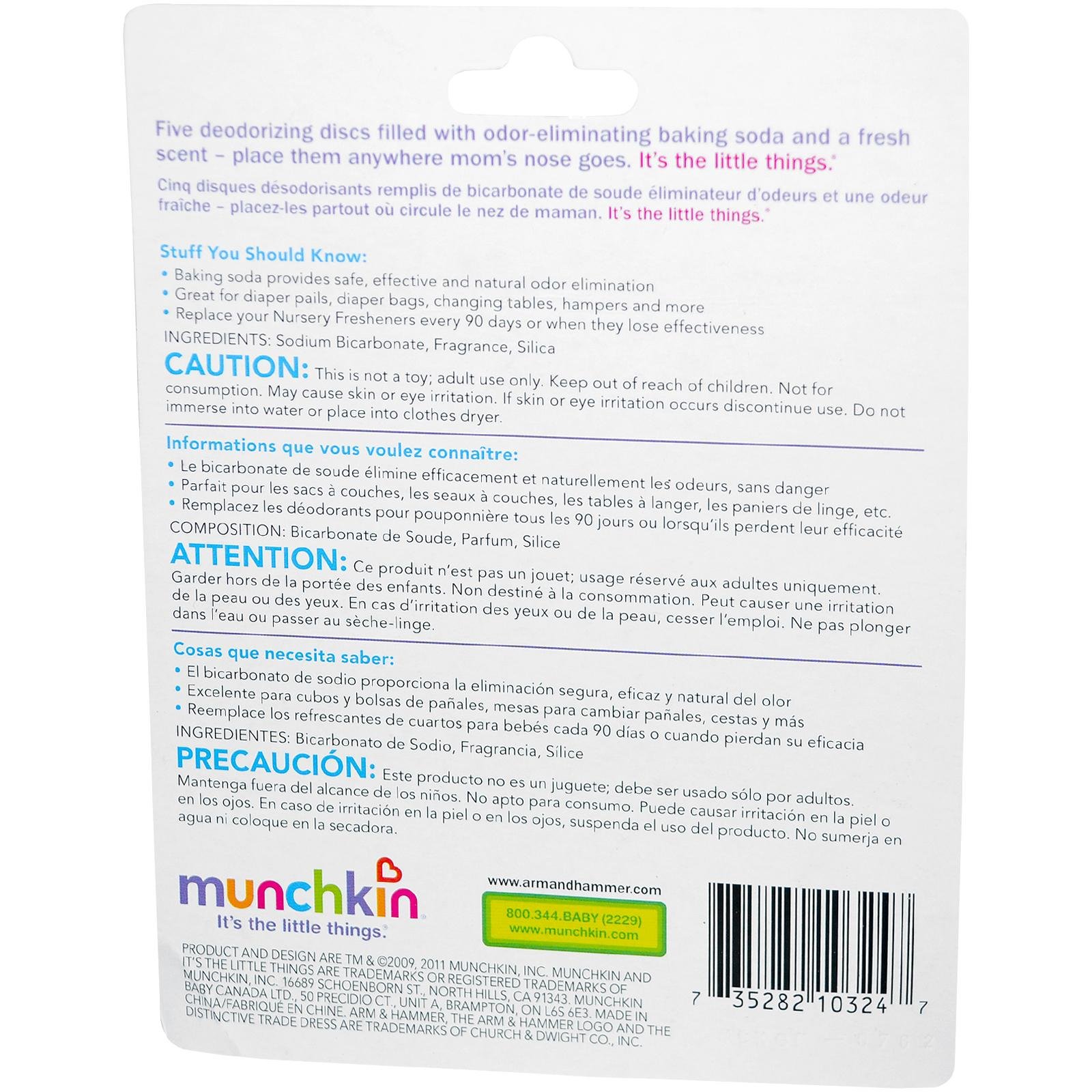Munkin A&H Nursry Freshner 5ct,Munchkin, Inc.,10034