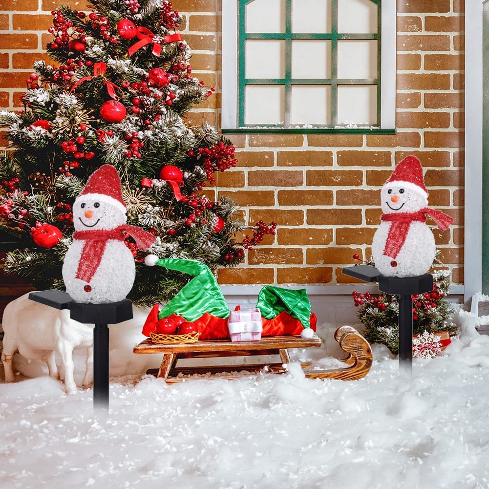 KOSHSH Garden Solar Snowman Lights Outdoor Decorations Lighting Stake Lights for Home Outdoor Yard Lawn Christmas Holiday Winter Decor
