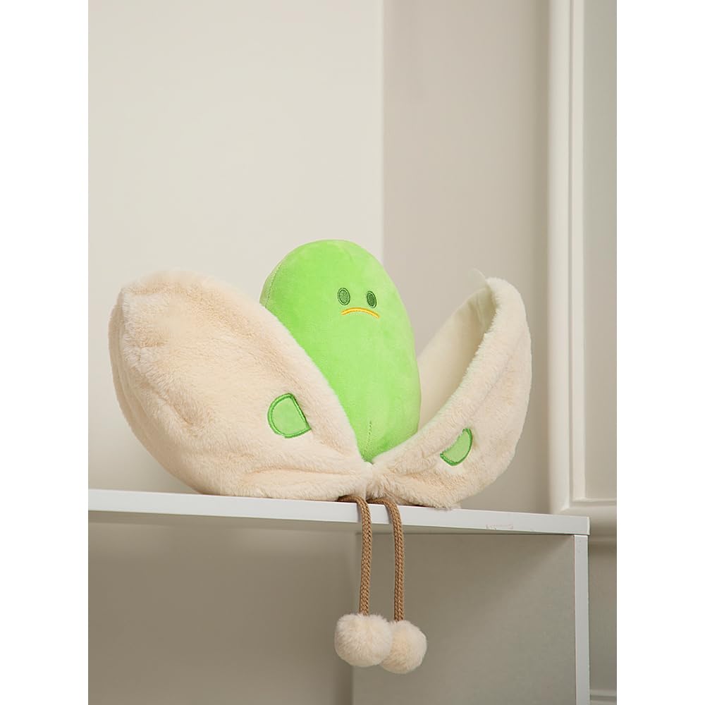 Creative hand 3D Pistachio Plush Pillow, Quirky Doll ModelingCute Cushion, Funny Food Plushie, Home Decorations(Crying face)