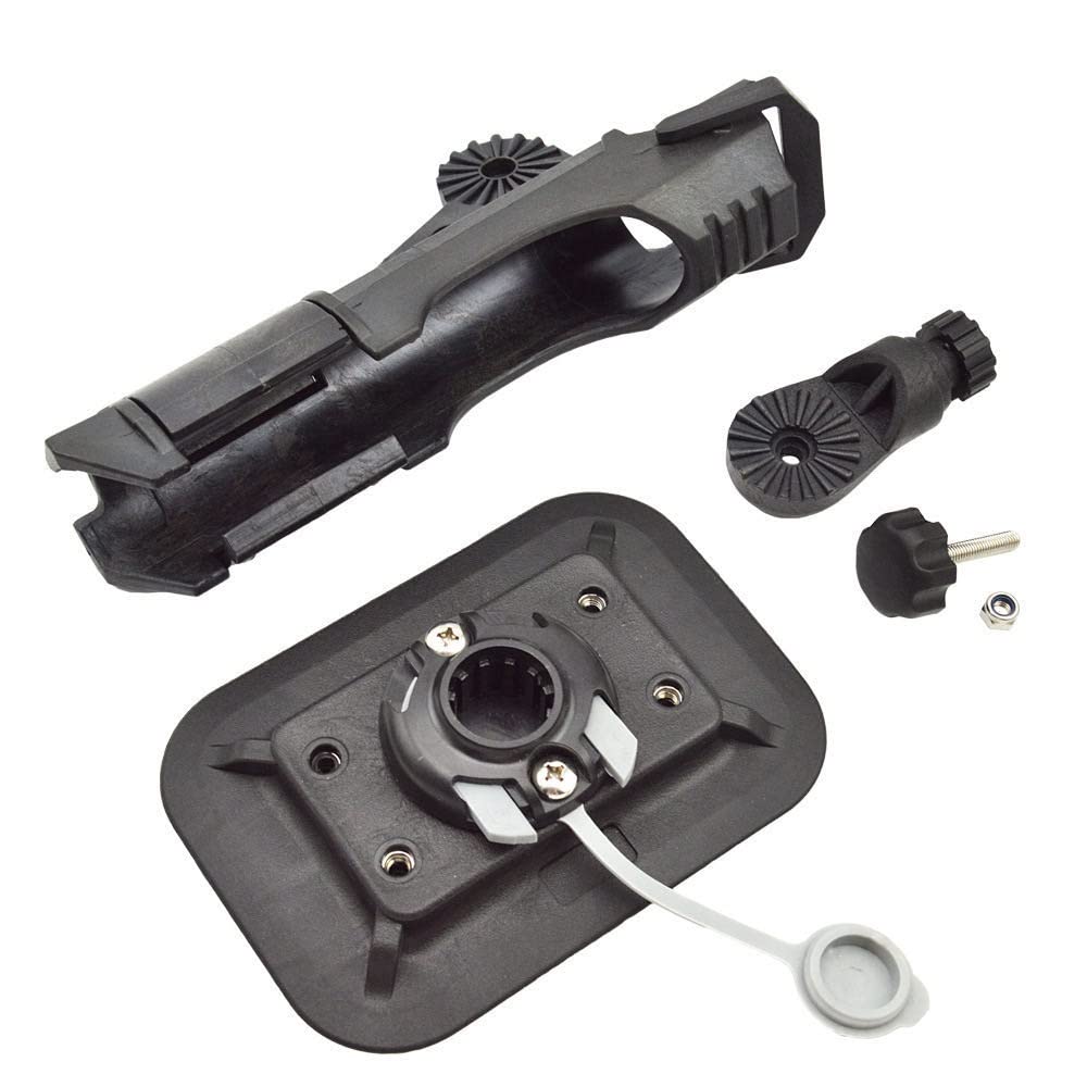 Aurorad Inflatable Boat Accessory Dinghy Raft Fishing Tool Rod Holder Device Pole PVC Sup Board Kayak Fixer Fix Pole Mount Angle (Color : Rod Holder and Base)
