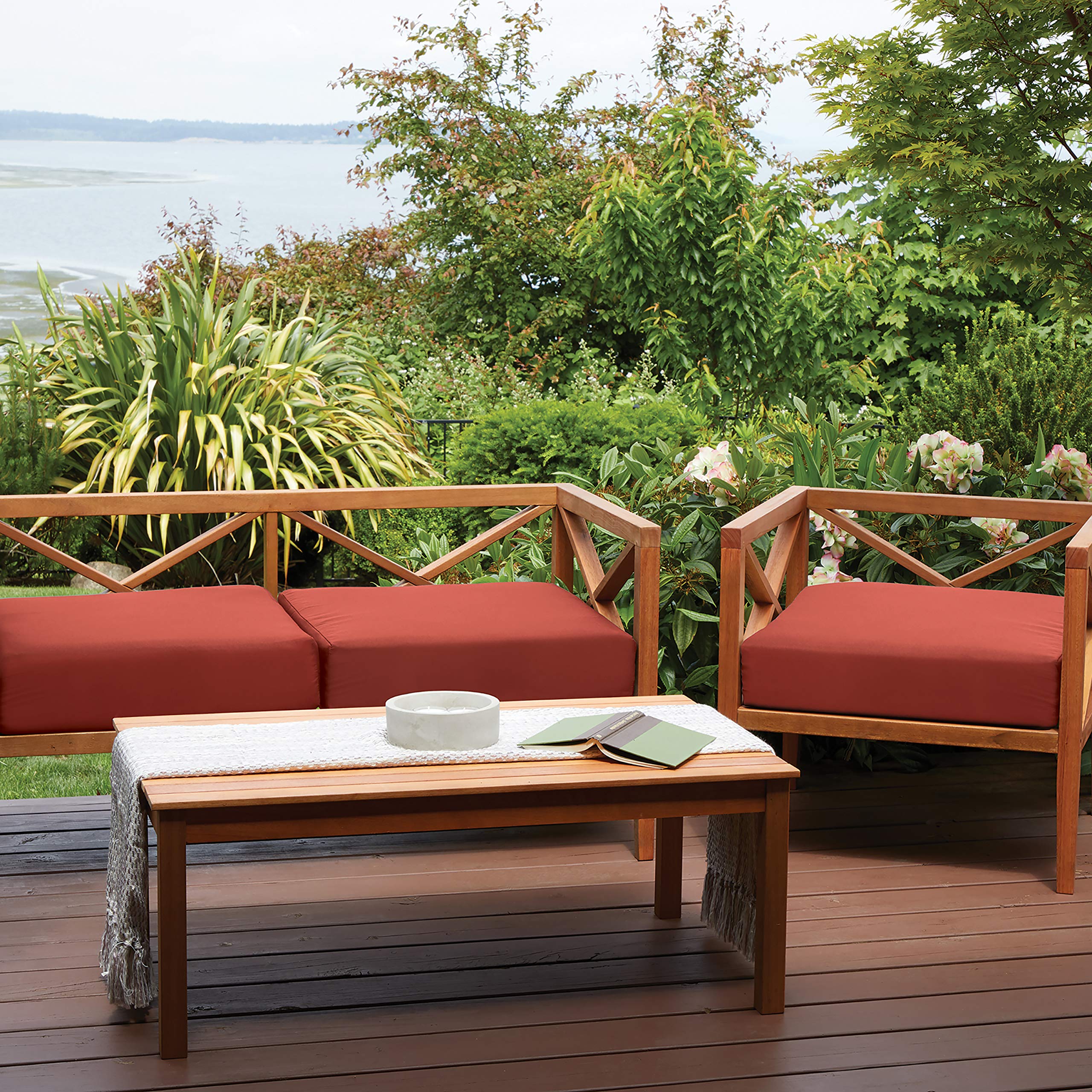 Classic Accessories Ravenna Water-Resistant 25 x 22 x 4 Inch Patio Back Cushion, Spice, Outdoor Loveseat Cushions