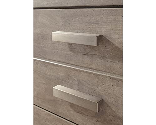 Signature Design by Ashley Culverbach Modern 2 Drawer Nightstand with 2 USB Charging Stations, Weathered Gray