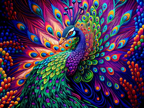 Peacock Diamond Painting Kits for Adults-Colorful 5D Diamond Art Kits for Adults Beginner,Paint with Diamonds Pictures DIY Full Drill Gem Painting Kit Diamond Dots for Home Wall Decor