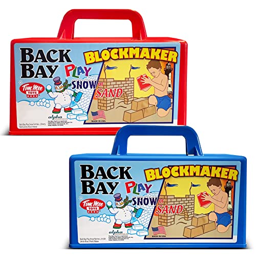 Back Bay Play Snow Block Maker - 2 Pack Snow Mold Igloo Maker & Snow Fort Building Kit for Kids - Brick Mold & Create a Castle Kit (Blue/Red)