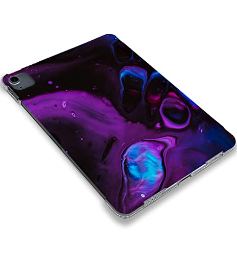 Kawaii Purple Blue Liquid Art case Compatible with iPad Mini Air Pro 7.9 8.3 9.7 10.2 10.9 11 12.9 inch Pattern Cover New 2022 2021 Trifold Stand 3 4 5 6 7 8 9 Generation 385 (9.7" 5/6 gen)
