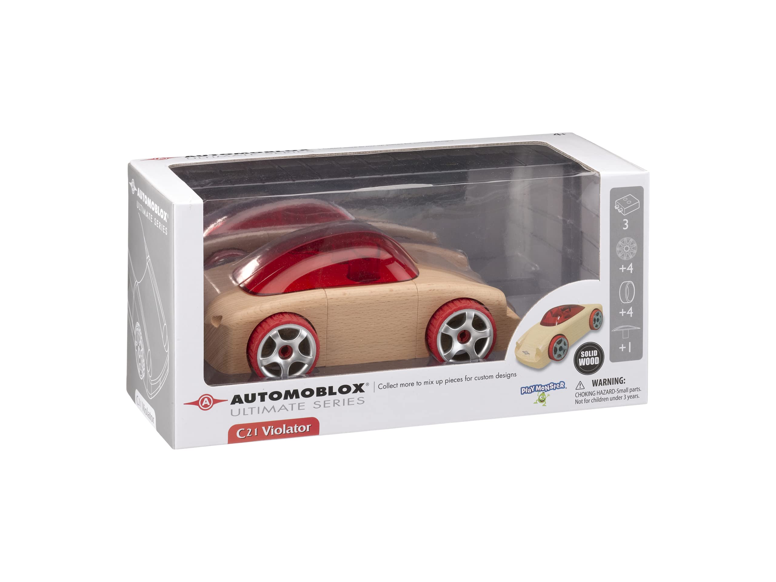 Automoblox Ultimate C-21 Violator — Wooden Mix-and-Match Car— Build and Rebuild — Ages 4+