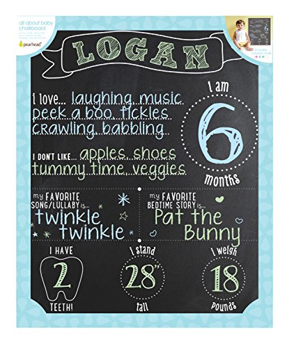 Pearhead Baby Milestone Chalkboard, Monthly Milestone Baby Photo Prop Board, Gender-Neutral