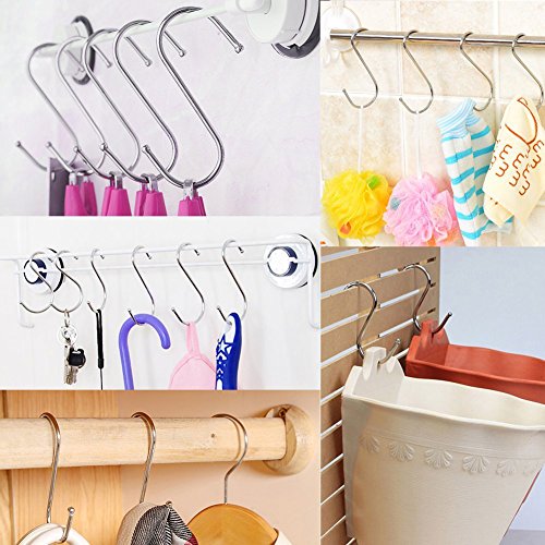 S Hooks 2 Inch S Shaped Utility Hooks, Topick 30 Pack Hanging Hooks Stainless Steel Metal Hanger Heavy Duty Hooks, Storage Holders for Kitchen, Work Shop, Bathroom, Plants, Office, Garden (2in Bold)