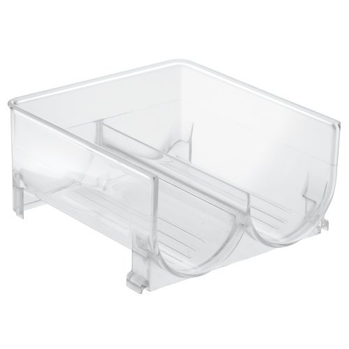 InterDesign Stackable Wine Storage Rack – Free Standing Organizer for Refrigerator or Kitchen Countertops - Holds 2 Bottles, Clear